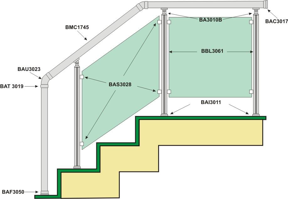 Schite de montaj pentru balustrade din aluminiu eloxat