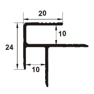 Protectie din eloxALUM20 pentru trepte parchetate - APP107
