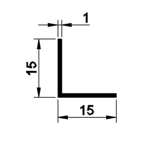 Cornier din aluminiu cu laturi egale, 15X15X1,0 mm - LEA151 / LEA152
